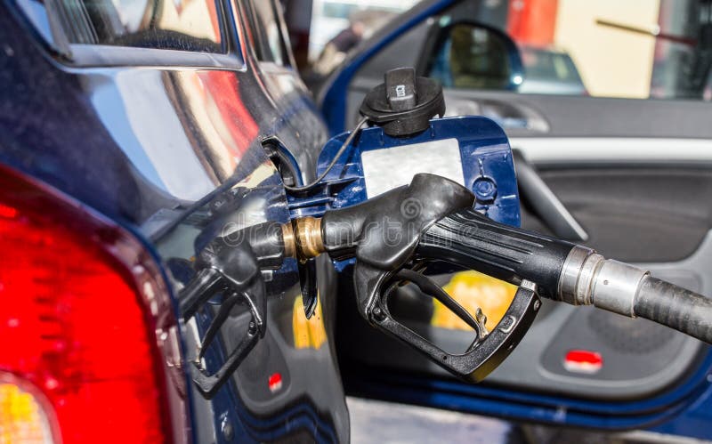 Auto at Petrol Station, Tank Open, Fueling Stock Photo - Image of ...