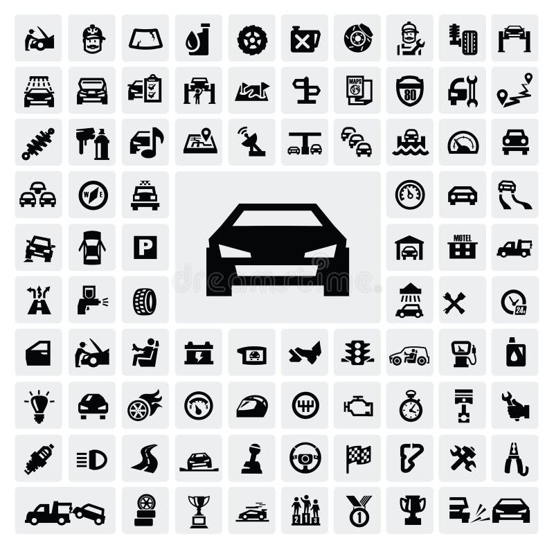 Auto pictogrammen vector illustratie. Illustration of brandstof - 28175287