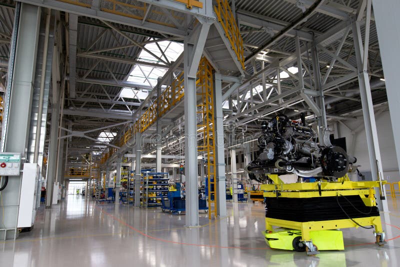 Assembly Workshop at Big Industrial Plant Stock Image - Image of ...