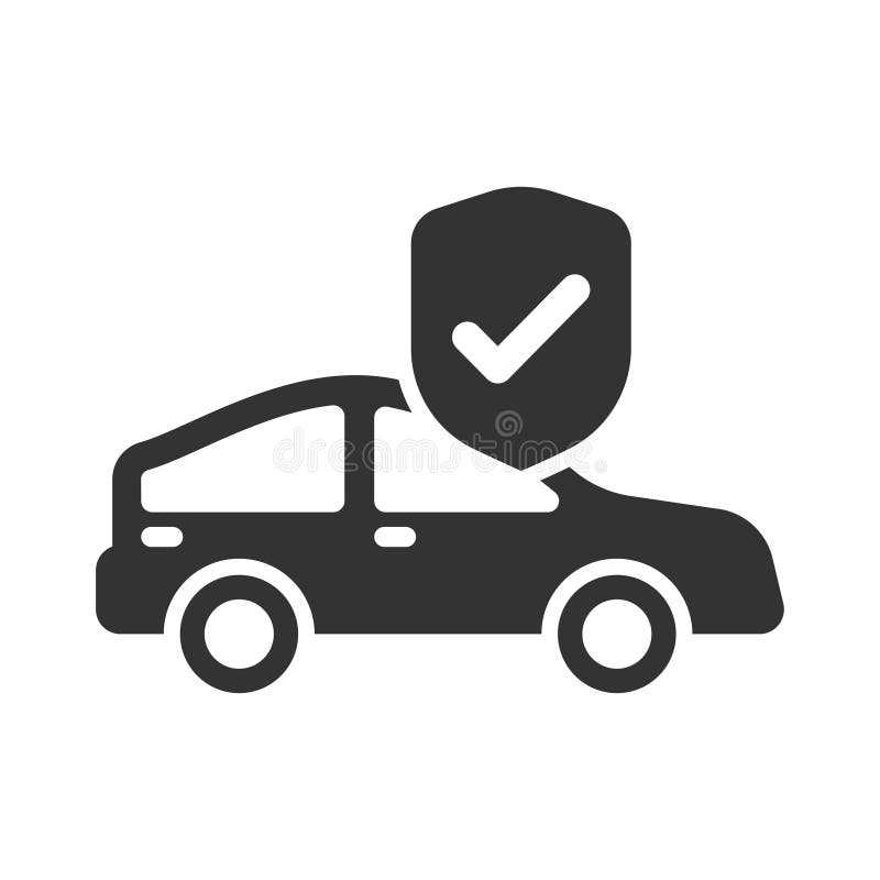 Auto protection Icon stock vector. Illustration of shield - 204298543