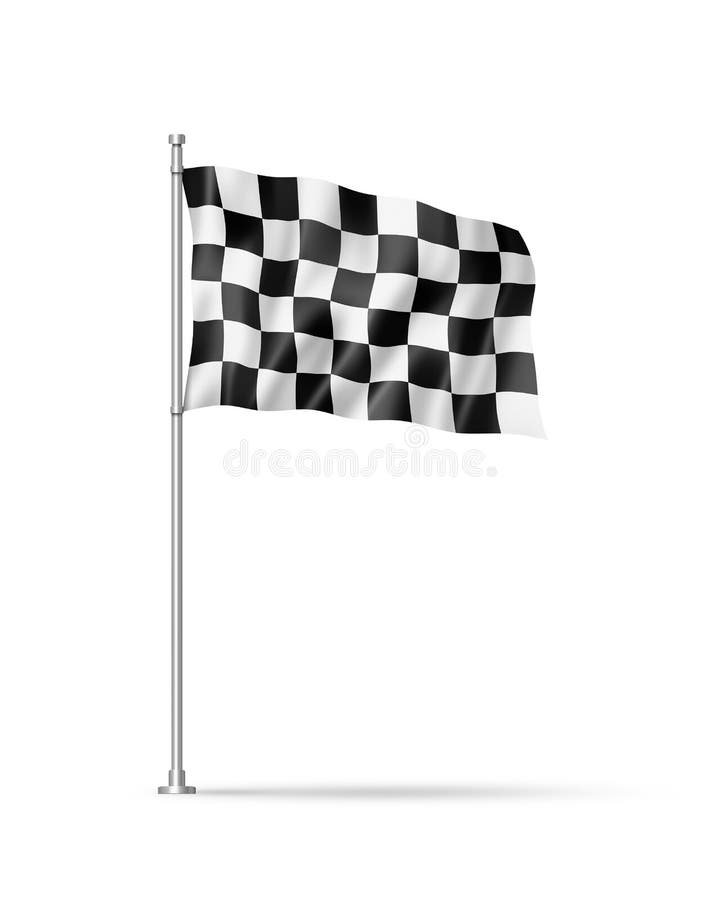 Auto Racing Finish Checkered Flag Isolated on White Stock Illustration ...