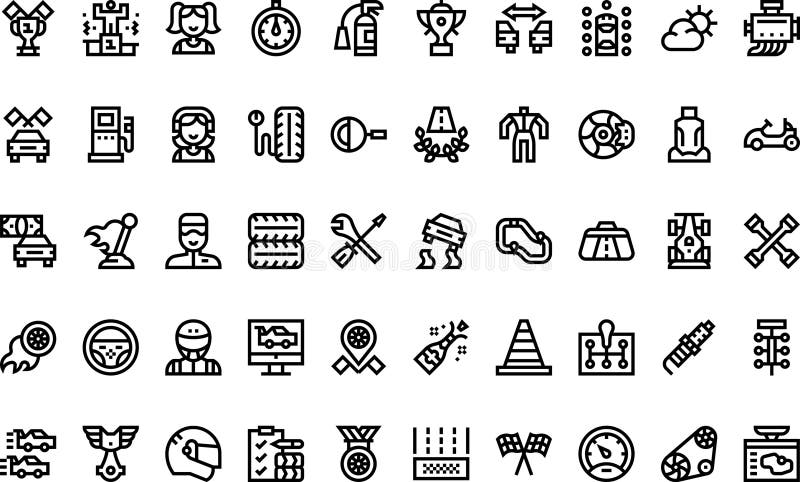 Auto Racing Icons High-Quality Vector Icons Collection with Editable ...