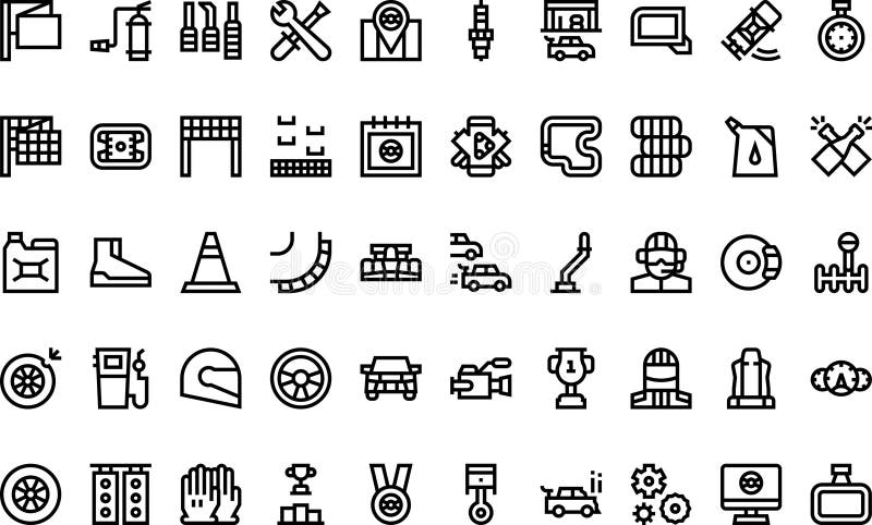 Auto Racing Icons High-Quality Vector Icons Collection with Editable ...