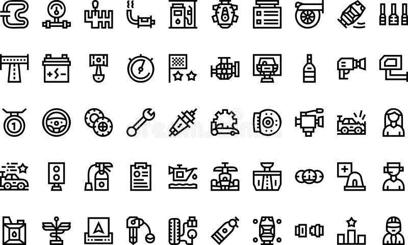 Auto Racing Icons High-Quality Vector Icons Collection with Editable ...