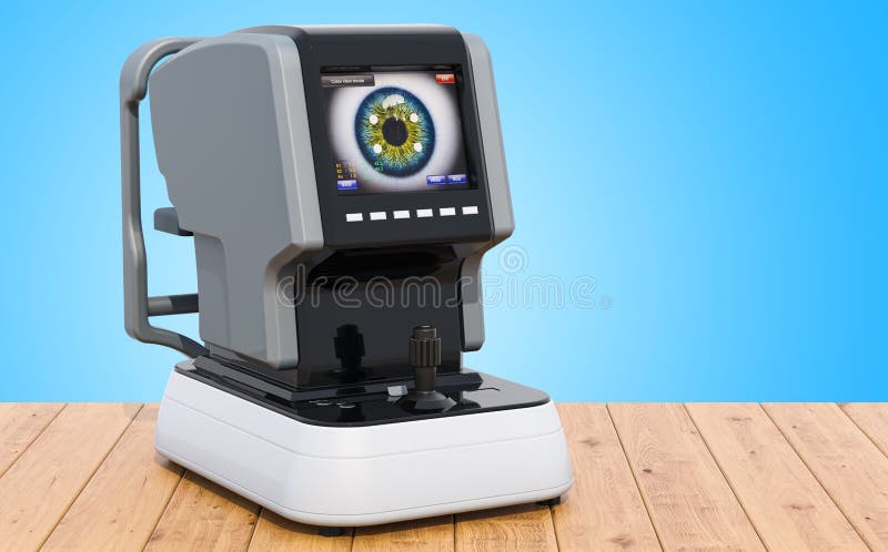 Optical Auto Refractometer Eye Test Machine. 3d Rendering Stock ...