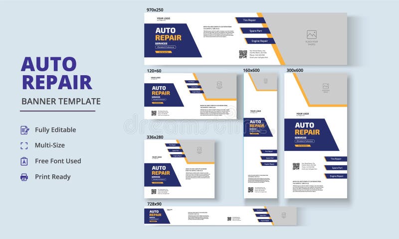 Auto Repair Banner, Auto Repair Social Media Banner, Auto Repair Roll ...