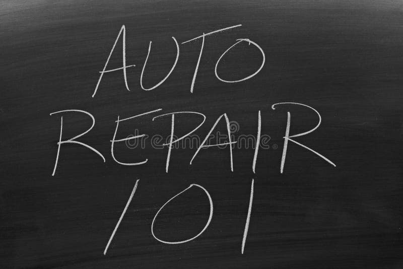 Auto Repair 101 on a Blackboard Stock Image - Image of educate ...