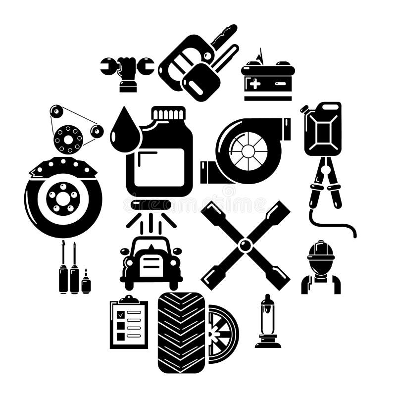 Auto Repair Icons Set, Simple Style Stock Vector - Illustration of ... Auto Repair Icons Set, Simple Style Stock Vector - Illustration of ...