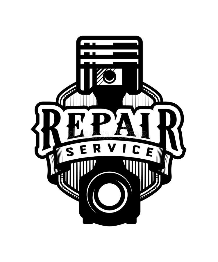Auto Repair Service, Car Logo, Emblem. Vector Illustration. Stock ...
