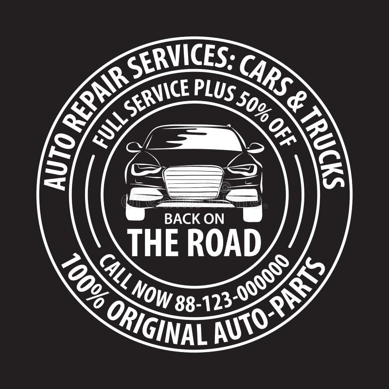 Auto Repair Services Badge Template. Car Service Label, Emblem. Stock ...