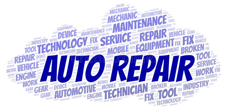 Auto Repair Garage Word Cloud Stock Illustration - Illustration of ...