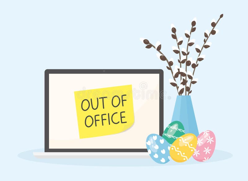Auto Responder Out of Office Written on a Laptop Screen Spring, Easter ...
