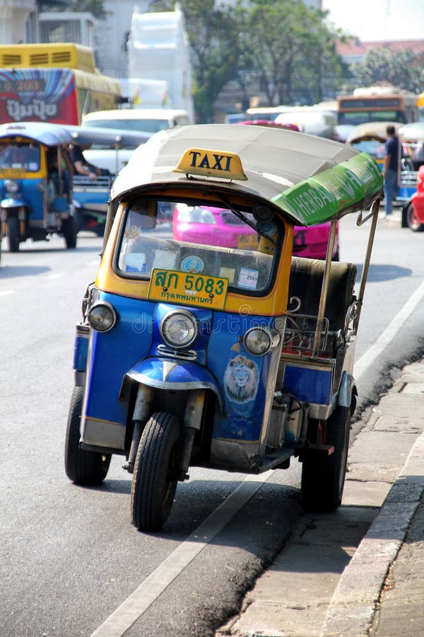 Colorful Auto Rickshaw on the Street of Guatape, Colombia Editorial ...