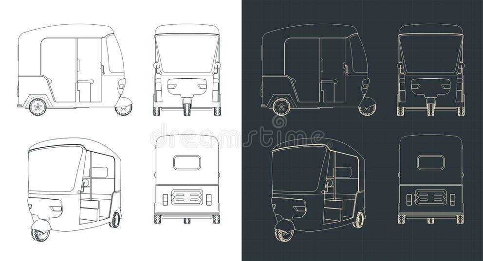 Rickshaw Blueprints Stock Illustrations – 6 Rickshaw Blueprints Stock ...