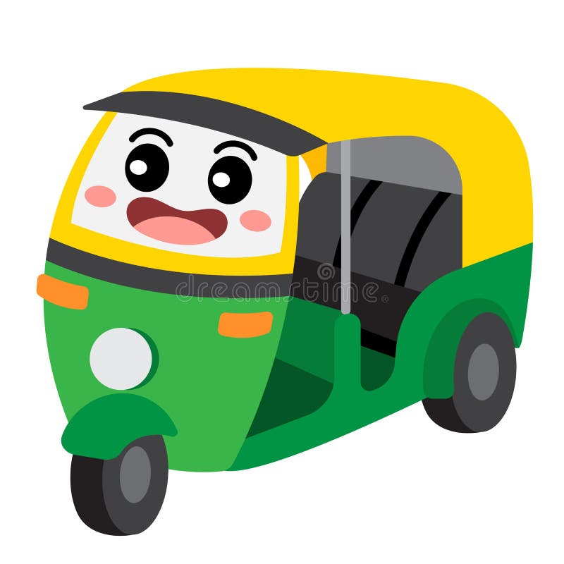 Rickshaw cartoon stock vector. Illustration of india - 32051838