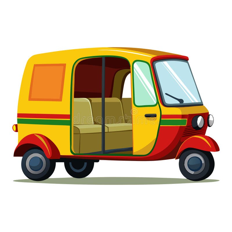 Auto Rickshaw Vector Drawing - Electric and CNG Tuk Tuk Illustrations ...
