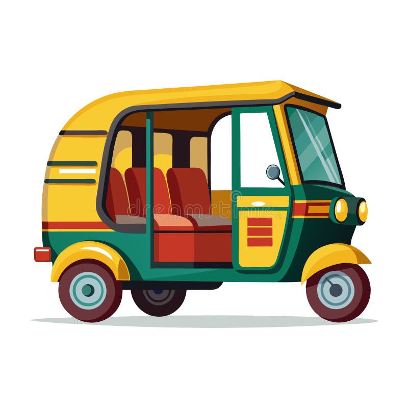 Auto Rickshaw Vector Drawing - Electric and CNG Tuk Tuk Illustrations ...