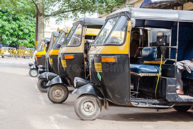 Auto Rickshaws editorial stock photo. Image of auto, black - 42460223