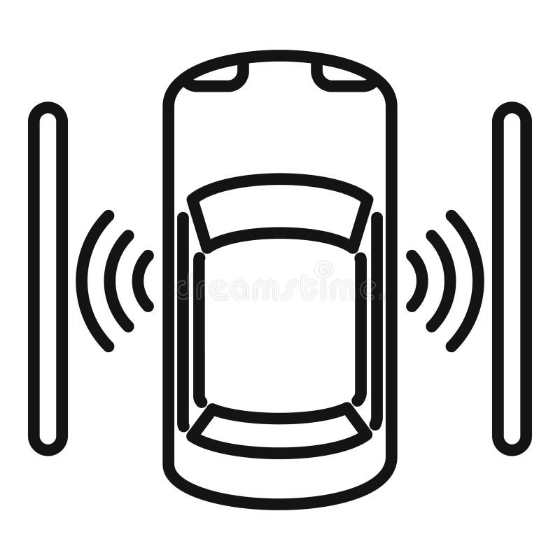 Auto Road Safety Icon Outline Vector. Sensor Control Stock Vector ...