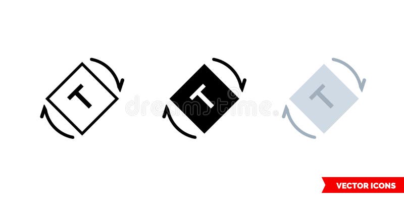 Rotate 90 Icon of 3 Types. Isolated Vector Sign Symbol. Stock Vector ...