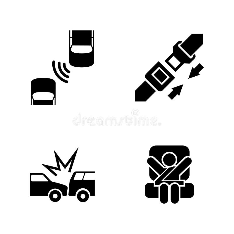 Auto safety icons stock vector. Illustration of crash - 39599288