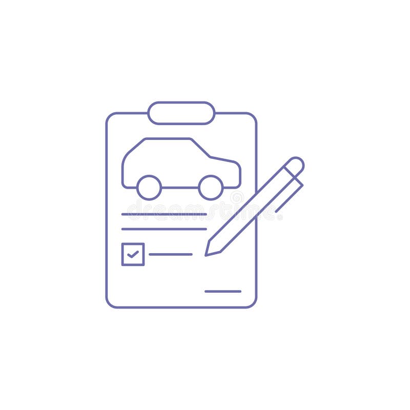 Auto Sell Invoice Outline Icon Stock Vector - Illustration of vehicle ...