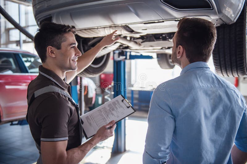 At the auto service stock image. Image of repair, client - 293955443