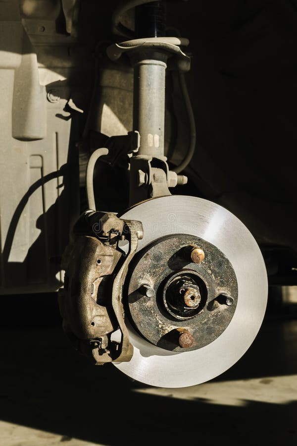 Auto Service, Car Disc Brakes Changing Stock Image - Image of metal ...