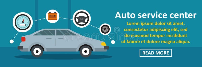 Auto Service Center Banner Horizontal Concept Stock Vector ...