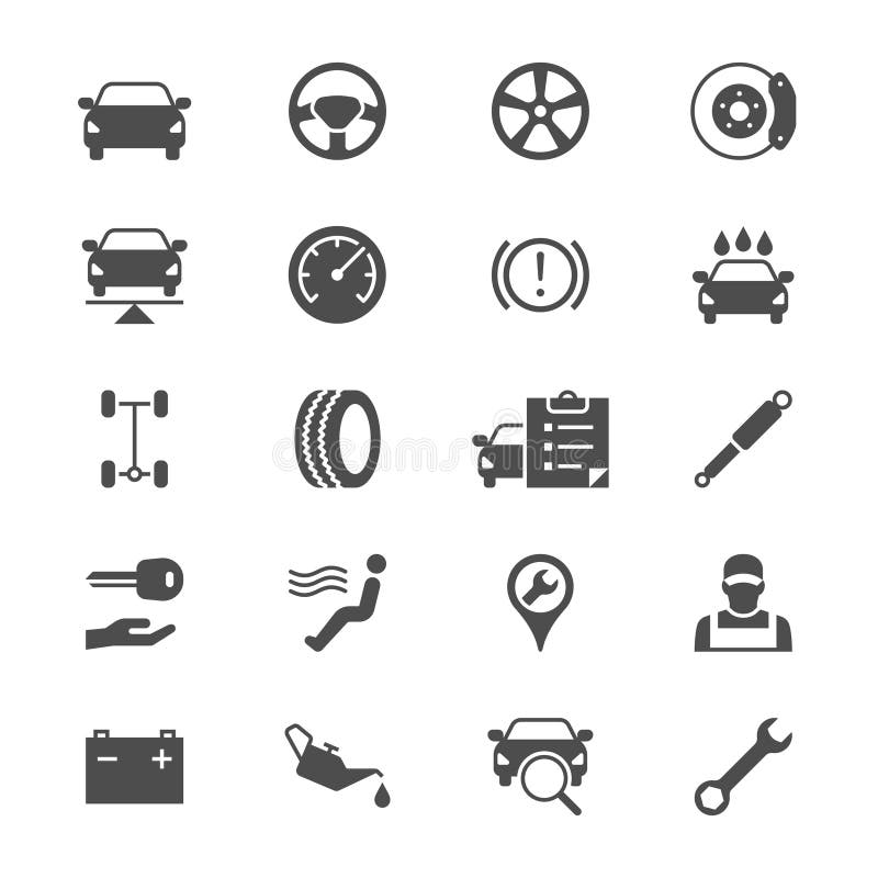 Car Auto Service Icons Set stock vector. Illustration of icons - 39496406