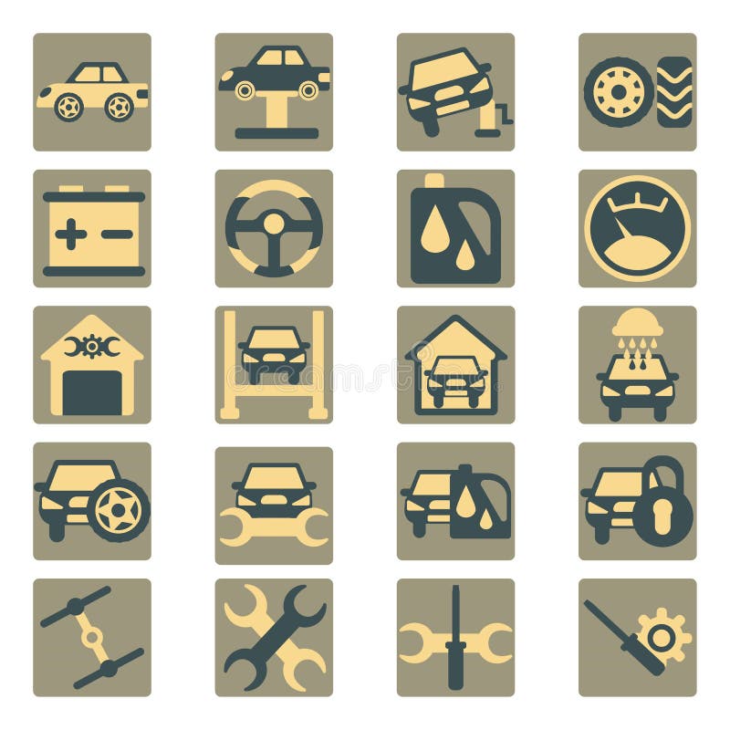 Auto Service Icon Pack, Icon Stock Vector - Illustration of automobile ...
