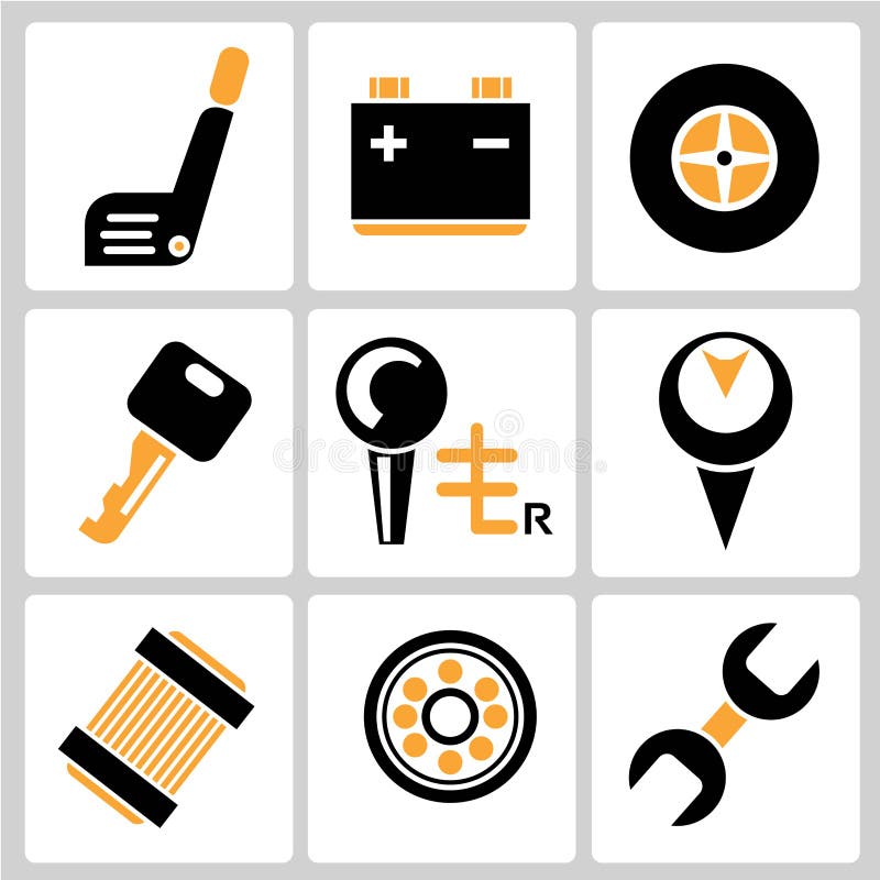 Auto service icons stock illustration. Illustration of black - 37069968