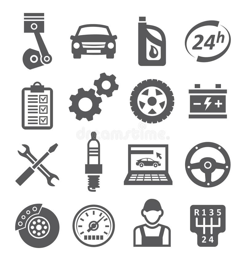 Set Icons of Auto, Car Parts, Repair and Service Stock Vector ...