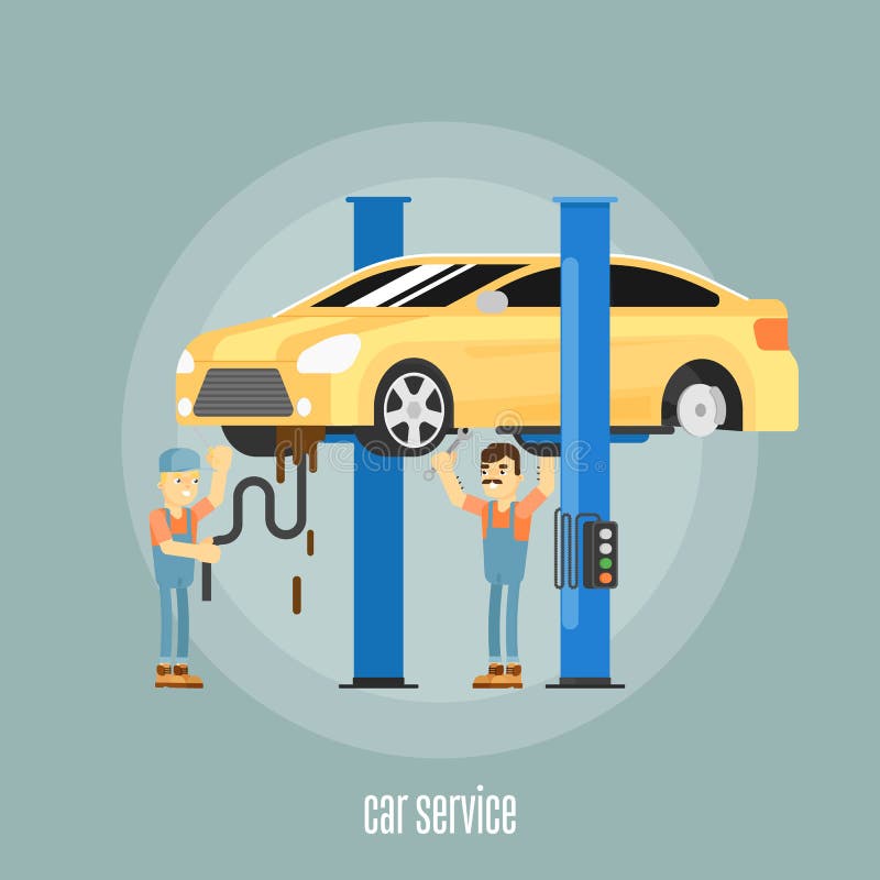 Auto-Service-Illustration stock abbildung. Illustration von hintergrund ...