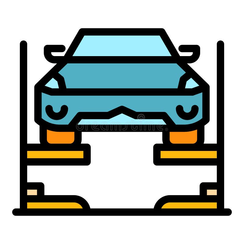 Auto Service Lift Icon Color Outline Vector Stock Vector - Illustration ...