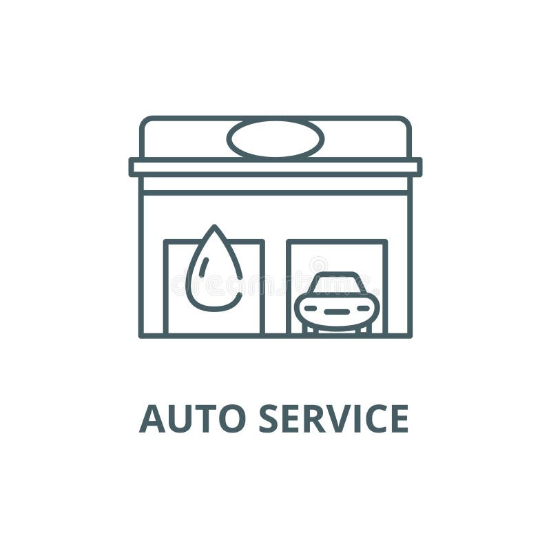 Auto Service Line Icon, Vector. Auto Service Outline Sign, Concept ...