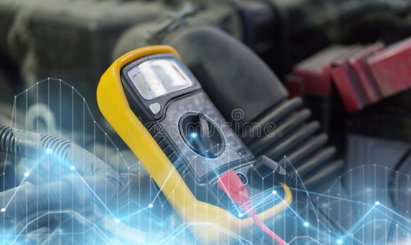 Multimeter or Voltmeter Testing Car Battery Stock Photo - Image of ...