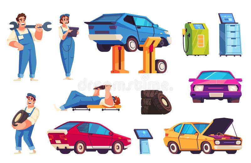 Auto Service Set stock vector. Illustration of reliable - 290329509