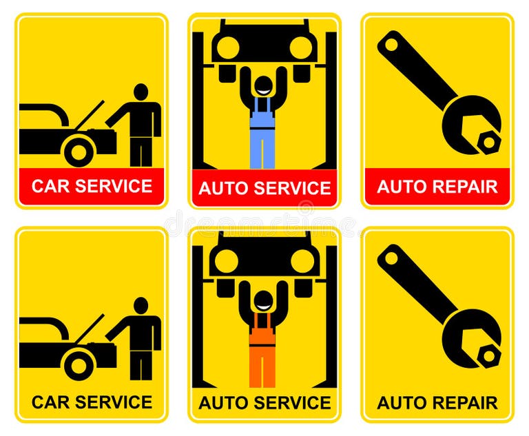 Auto service - sign stock vector. Illustration of machine - 11557574
