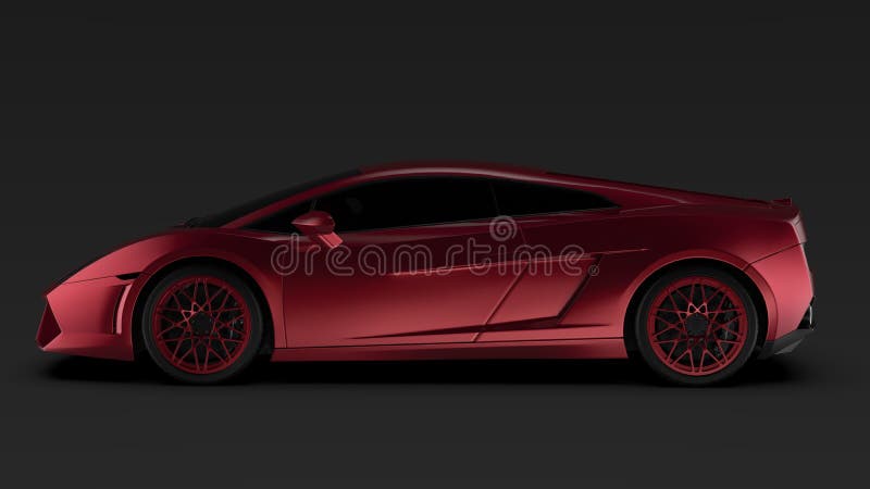 Auto Side View on a Dark Background 3d Render Sports Car Stock ...