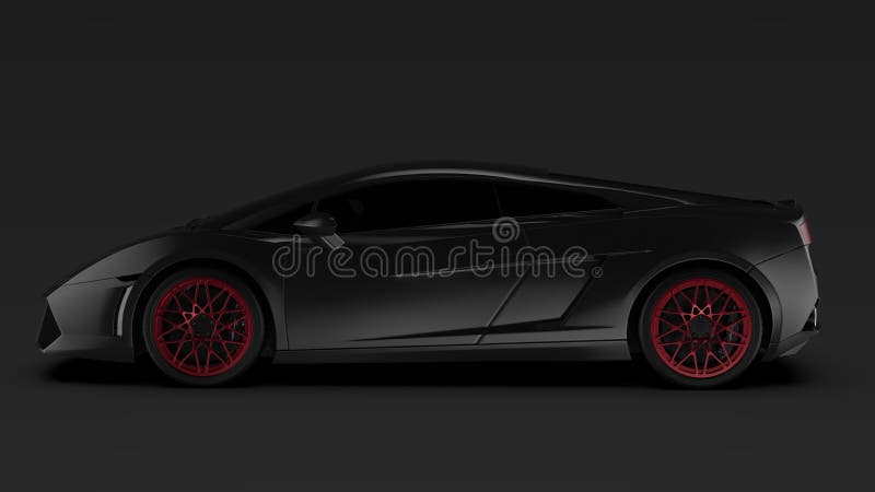 Auto Side View on a Dark Background 3d Render Sports Car Stock ...