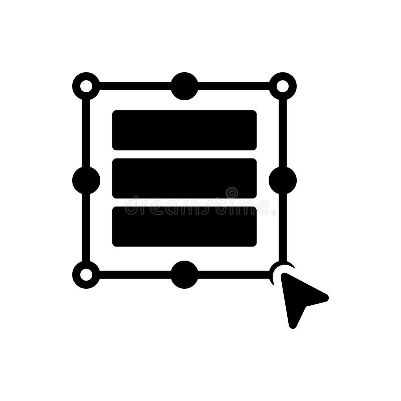 Black Solid Icon for Auto Size, Column and User Stock Vector ...