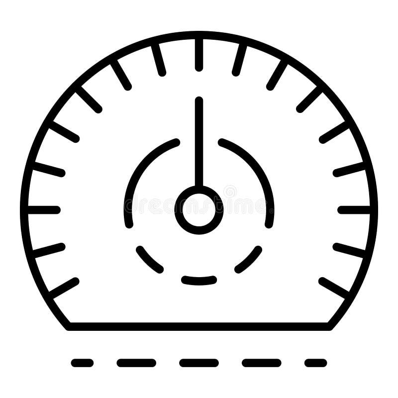 Auto Speedometer Icon, Outline Style Stock Vector - Illustration of ...