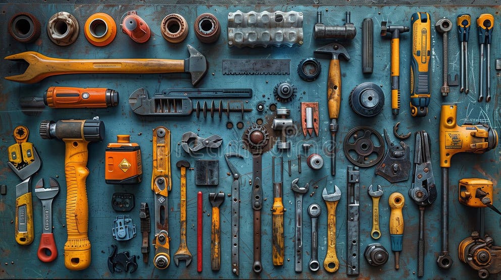 Auto Technician Performing Wheel Alignment Using Precision Tools Stock ...