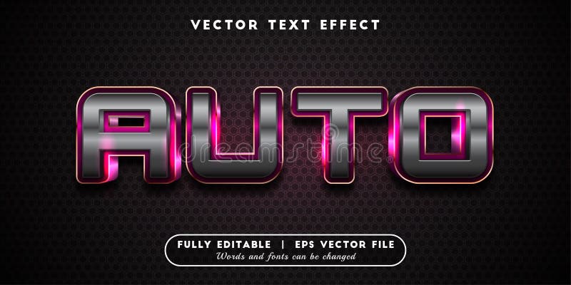 Text Effects 3D Auto, Editable Text Style Stock Vector - Illustration ...