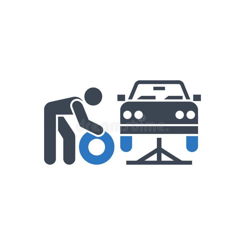 Auto Tire Change Service Icon Stock Vector - Illustration of repair ...