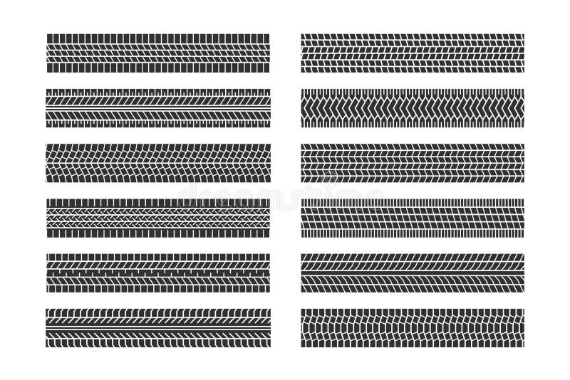 Auto Tire Tread Seamless Elements. Car Tire Patterns, Wheel Tyre Tread ...