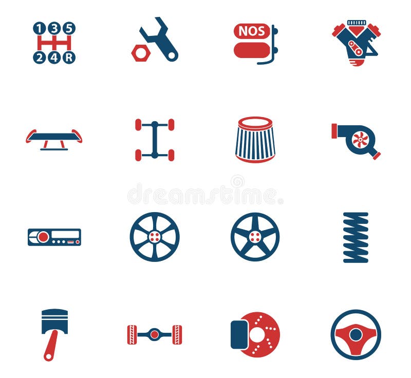 Auto tuning icon set stock vector. Illustration of auto - 121842048