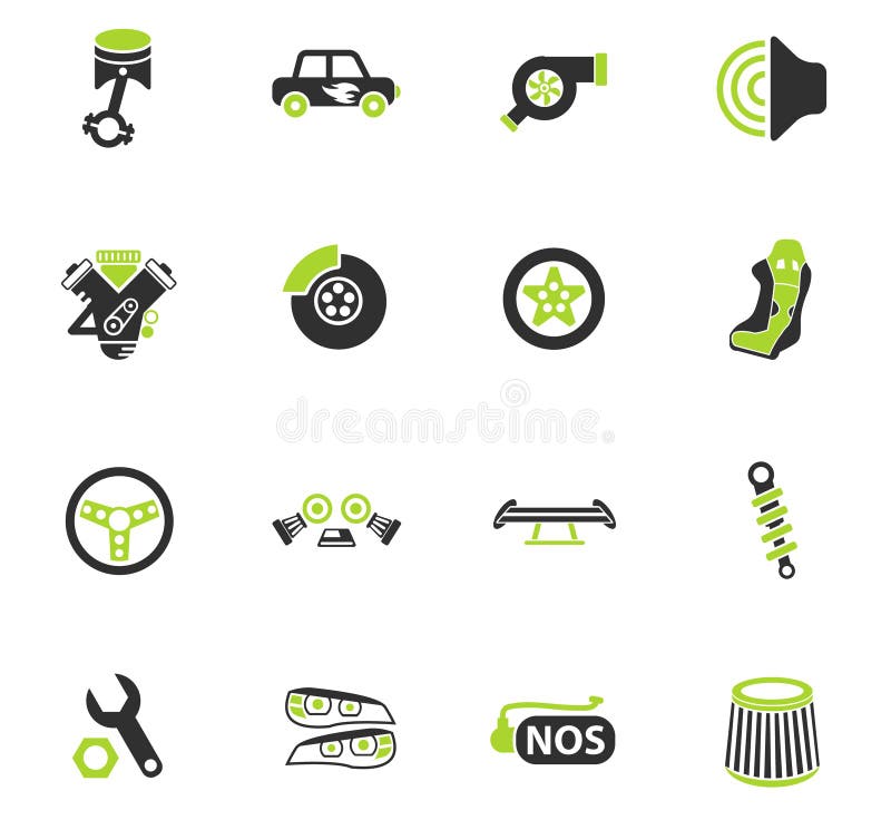 Auto tuning icon set stock vector. Illustration of filter - 122089037