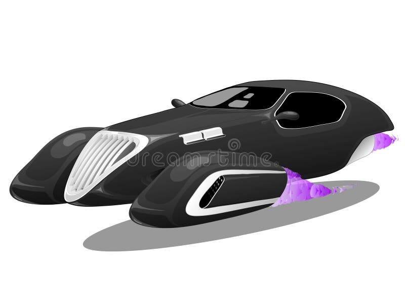 Auto van toekomst 2 vector illustratie. Illustration of vector - 61634942